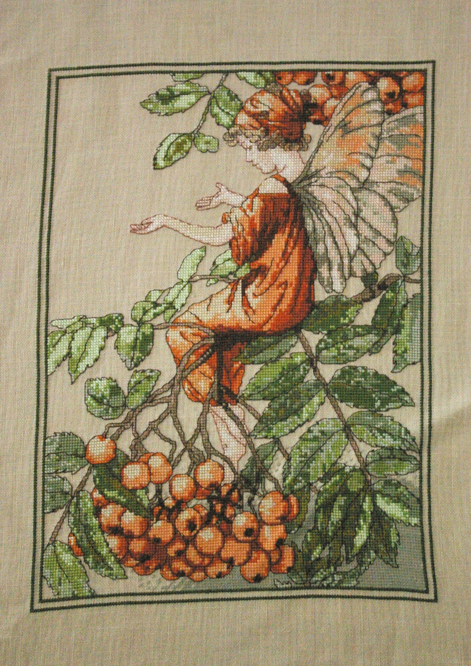 Flower Fairies Cross Stitch Picture, Mountain Ash Fairy Cross Stitch ...