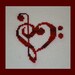 Treble and Bass Clef Heart Cross Stitch Pattern, Valentines Music ...