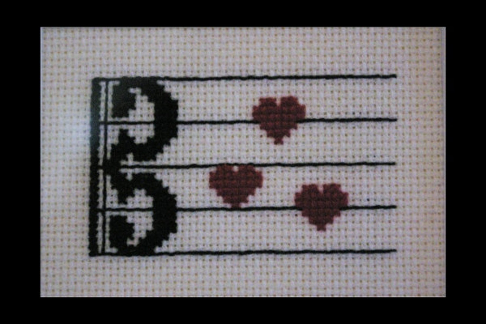 Music Clef Love PDF Cross Stitch Pattern Collection, Treble, Bass, Alto ...