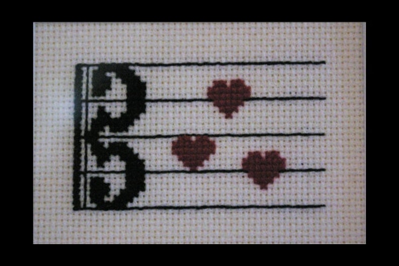 Music Clef Love PDF Cross Stitch Pattern Collection, Treble, Bass, Alto ...