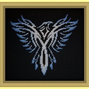 Phoenix Rising Cross Stitch Pattern Golden, Fire, Ice, Phoenix ...