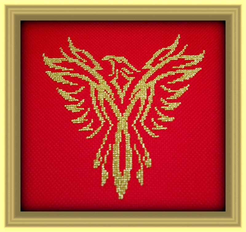 Phoenix Rising Cross Stitch Pattern Golden, Fire, Ice, Phoenix ...