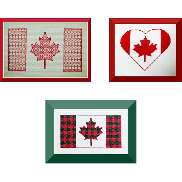 Cross Stitch Canada Flag - Etsy
