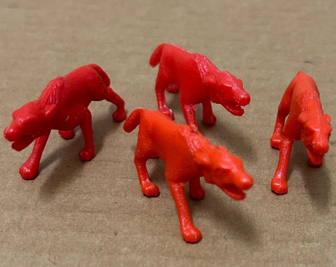 MPC Dire Wolf Red Lot of 4 Vintage Plastic Figure Toys 1960's ...