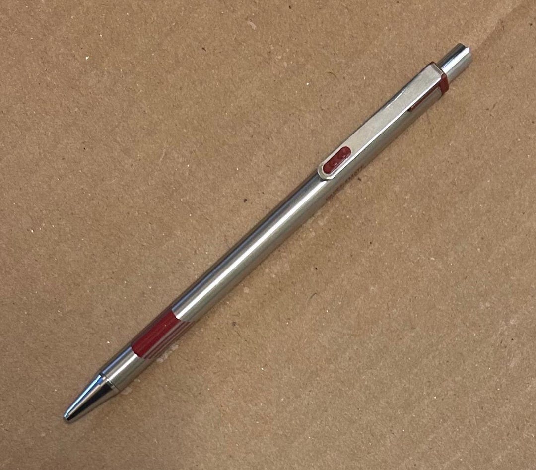 Paper Mate Vintage Double Heart Pen Japan Red Tampo Lines Sleek Slim ...
