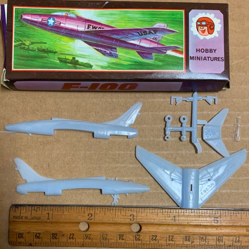 Hobby Miniatures Rare Plastic Mini Model Jet Plane Kit F-100 Novelty ...