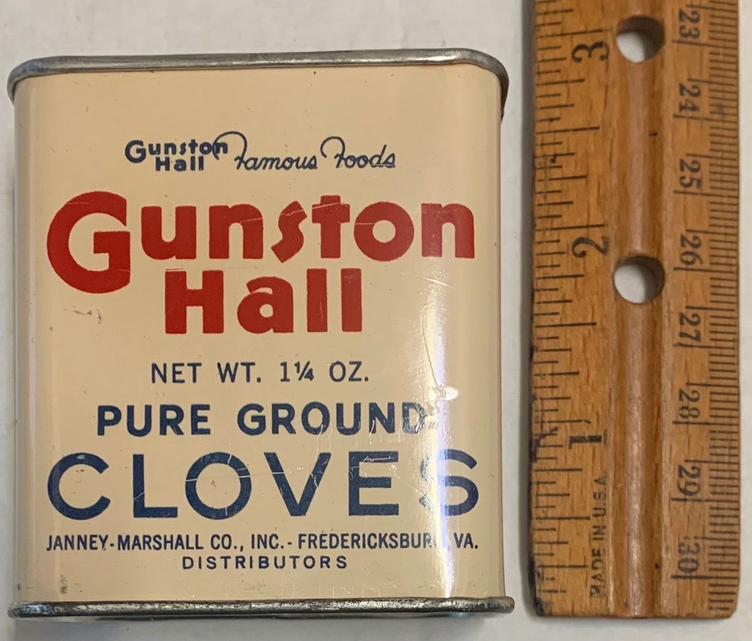 Gunston Hall Spice Tin Cloves Vintage SEALED NEW 1 1/4 Oz Red Black ...