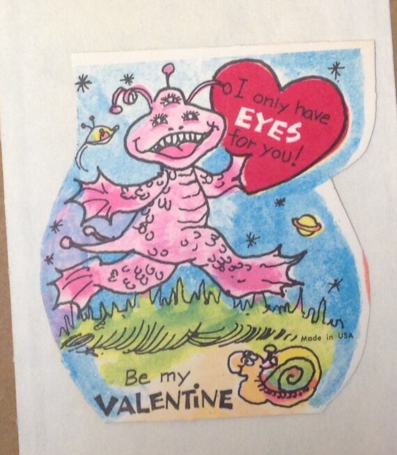 Rare 1970's Alien Valentine Card Three Eyes Made in USA | Etsy