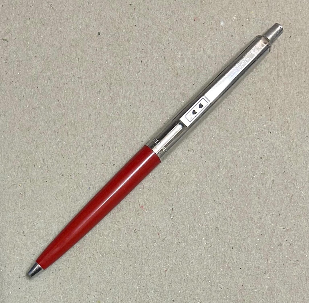 Paper Mate Vintage Double Heart Profile Red Silver Chrome Regular Grip ...