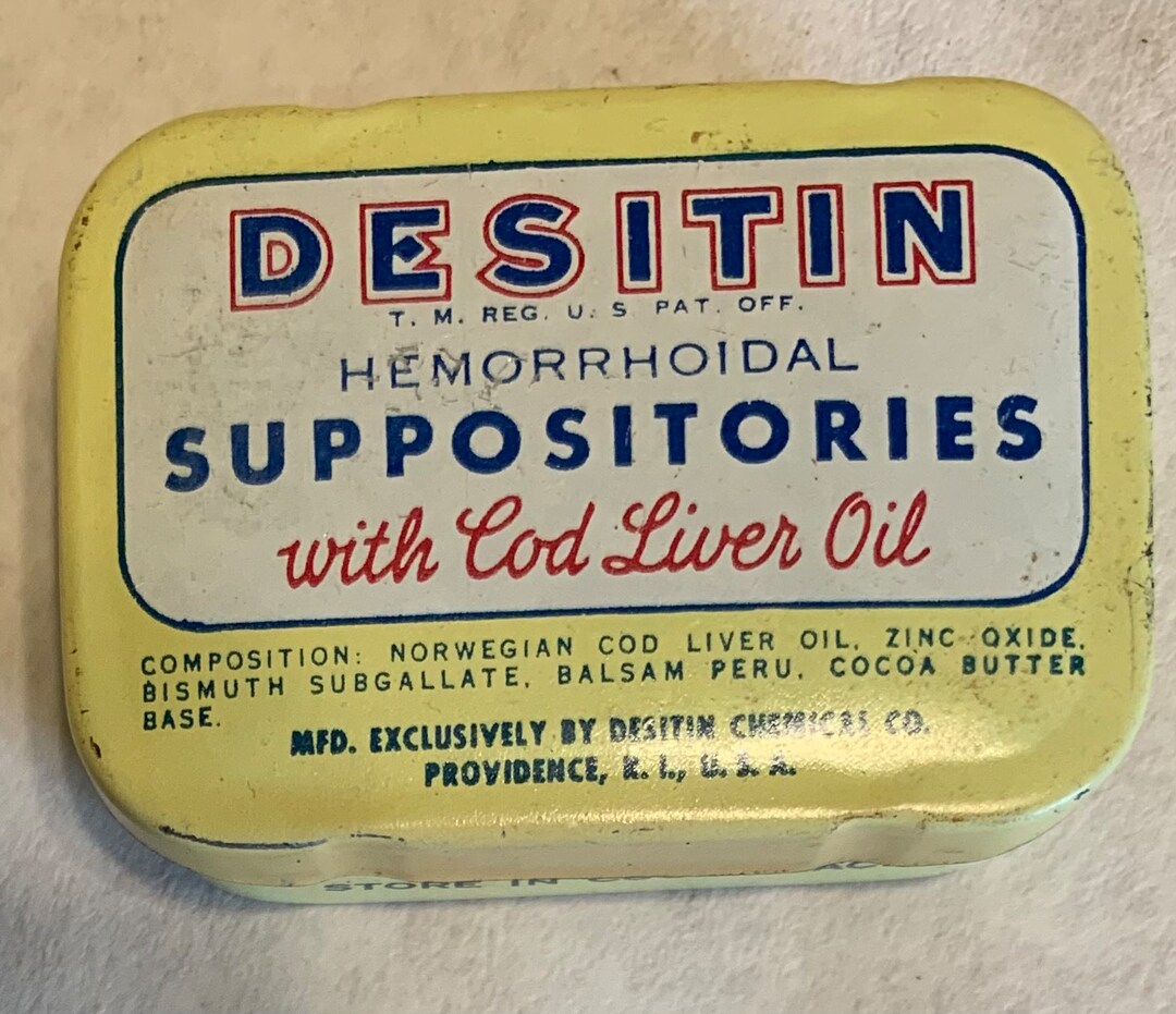 Old Desitin Tin Medicine Suppository Hemorrhiodal PRODUCT Present ...