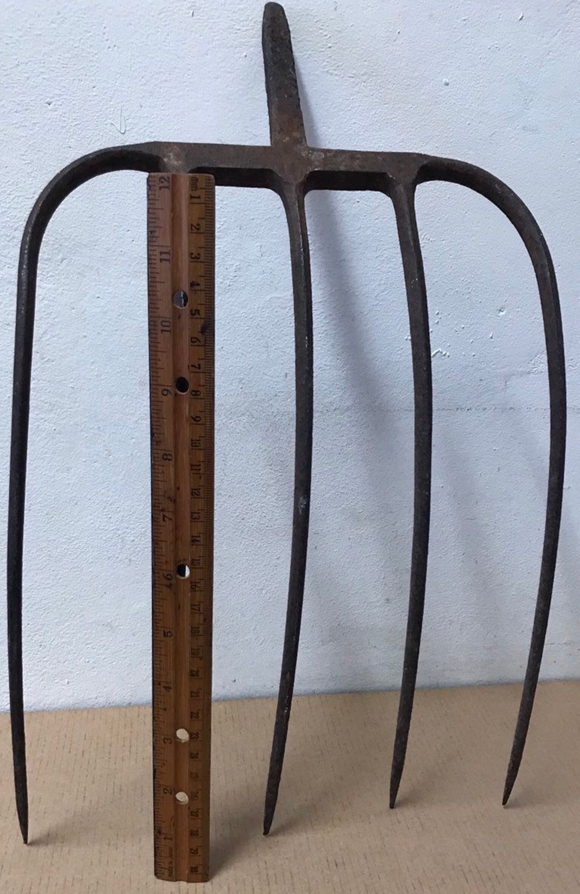 Vintage Pitchfork 5 Prong Tine Iron Vintage Rusty Rugged Rust - Etsy
