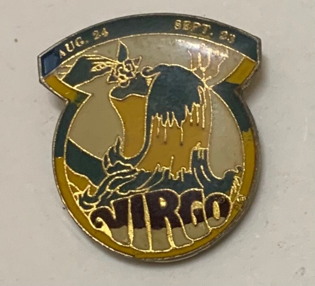 1980's Virgo Zodiac Sign PIN Vintage Horoscope Hat Lapel Enamel Retro ...