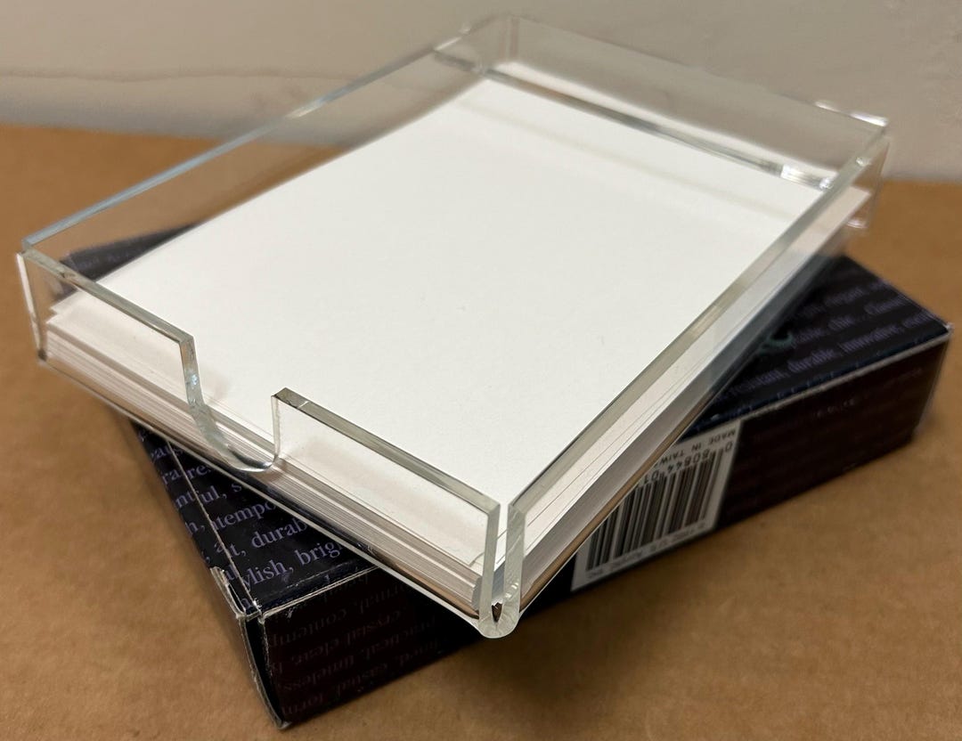 Vintage Memo Holder With Note Paper Caddy Acrylic Clear Bin 1990s ...