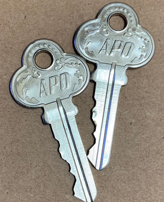 True Vintage Ornate APO Keys Matching Pair Numbered A21452 Re - Etsy