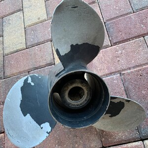 Old Boat Prop Chipped Paint Shabby Black Metal Nautical Propeller ...