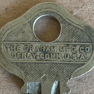 True Vintage Keys the Graham MFG Co Flat Derby Conn USA Ct Old Lock ...