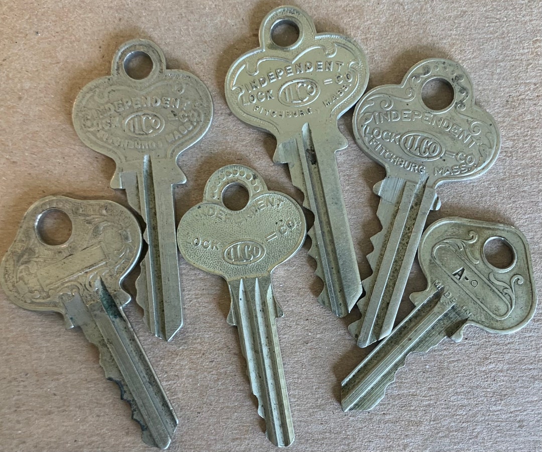 True Vintage Keys ILCO Lot of 6 Ornate Flat Independent Lock Company ...