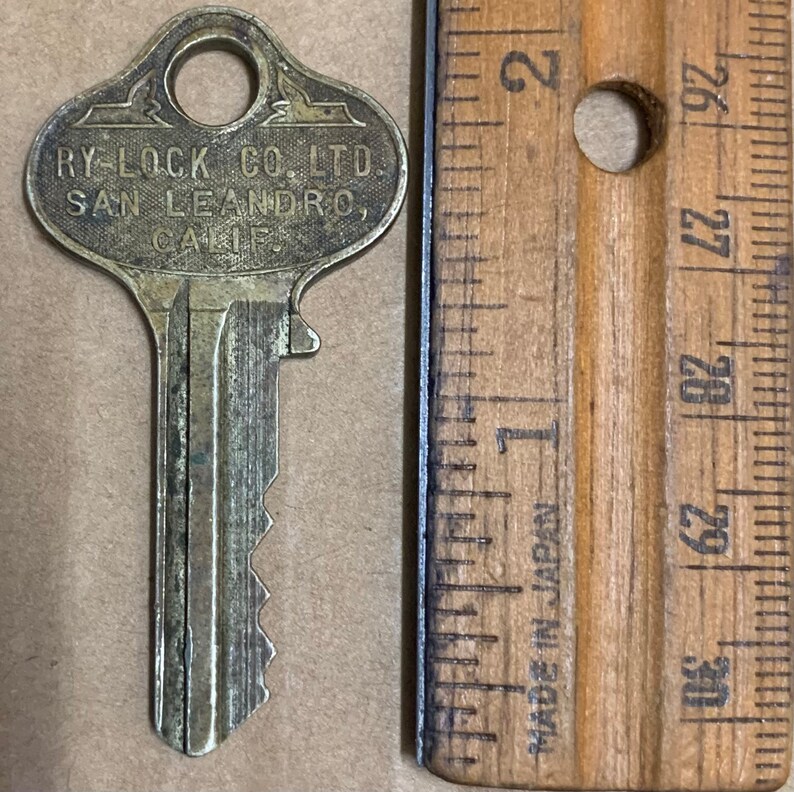 Vintage Rare Ry-lock Key Ry Lock Co LTD Leandro Calif Ornate - Etsy