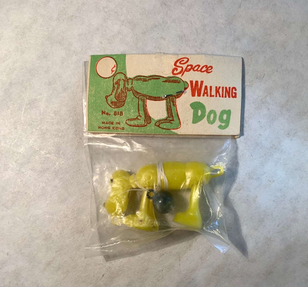 Ramp Walking Space Dog Figure Vintage Hong Kong Plastic Yellow Mini Toy ...