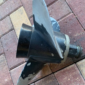 Old Boat Prop Chipped Paint Shabby Black Metal Nautical Propeller ...