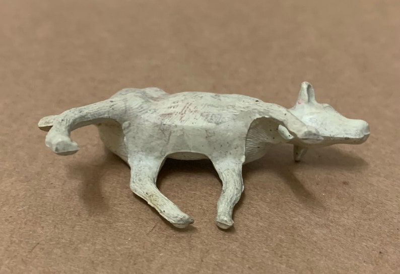 Vintage Marx 1950s Farm Animal Calf First Series 60mm Cream Rubber Like ...