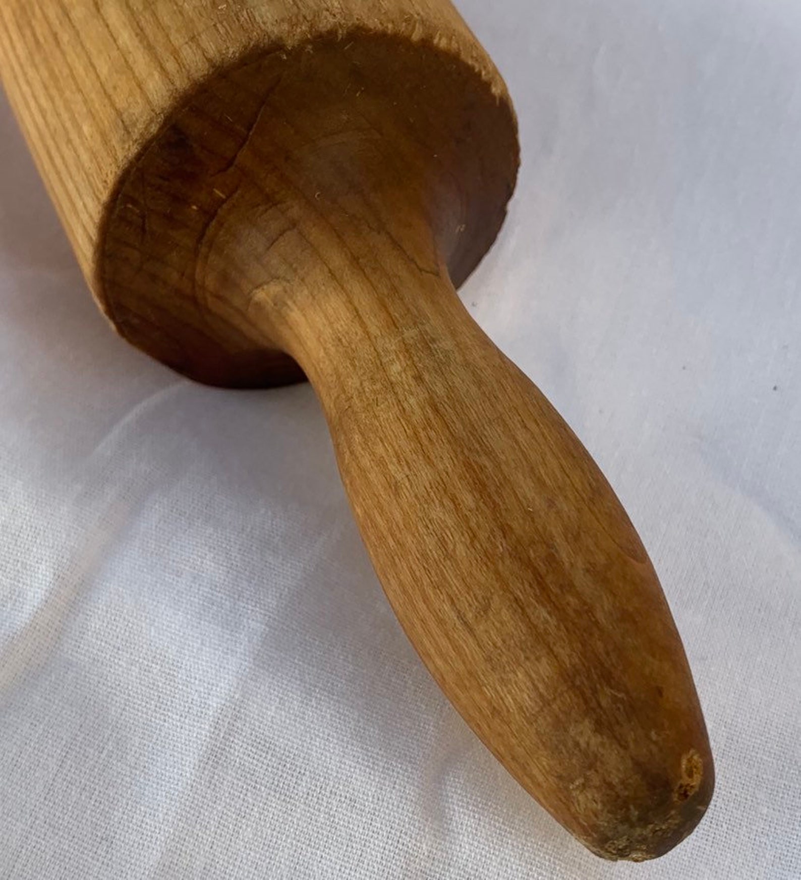 Vintage Wooden Rolling Pin 19 With 12 1/2 Solid - Etsy