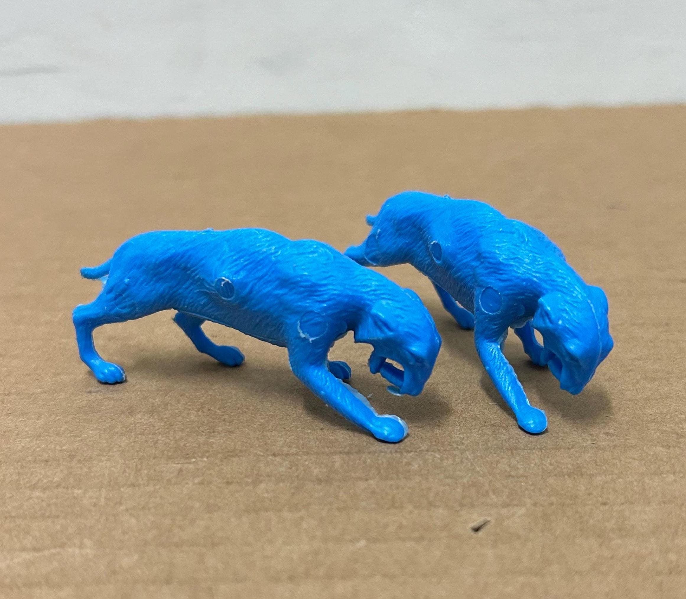 MPC Smilodon Blue Lot of 2 Vintage Plastic Figure Toys 1960's ...