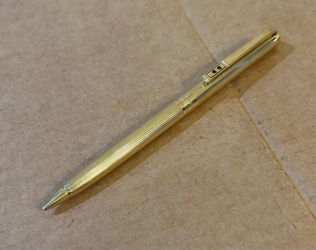 Paper Mate Mechanical Pencil Executive Shiny Gold Tone Rib Lined Top ...