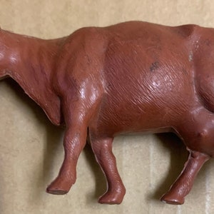 Vintage Marx 1950's Farm Animal Cow First Series 60mm Red Brown Rubber ...