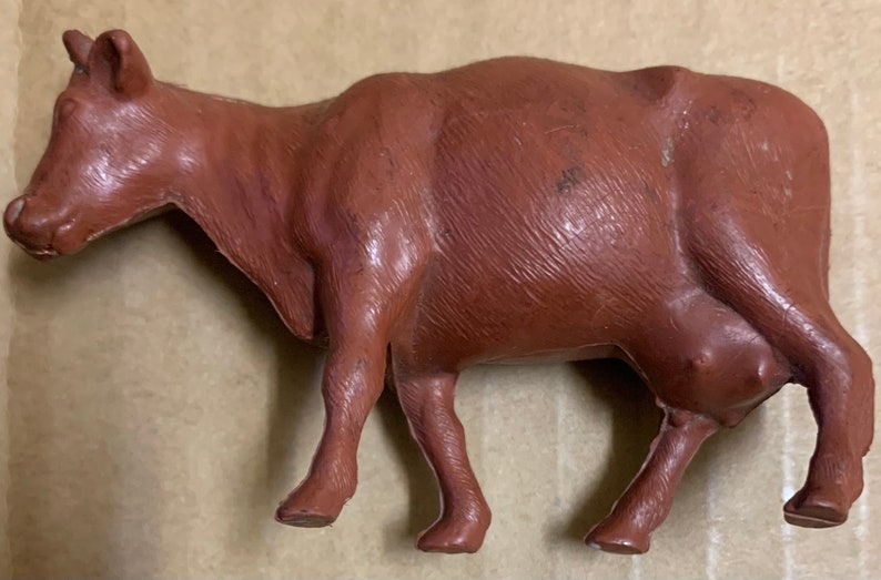 Vintage Marx 1950's Farm Animal Cow First Series 60mm Red | Etsy