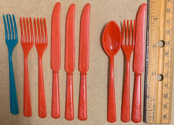 Plasco USA Toy Flatware Play Set Spoon Forks Knives Hard | Etsy Norway