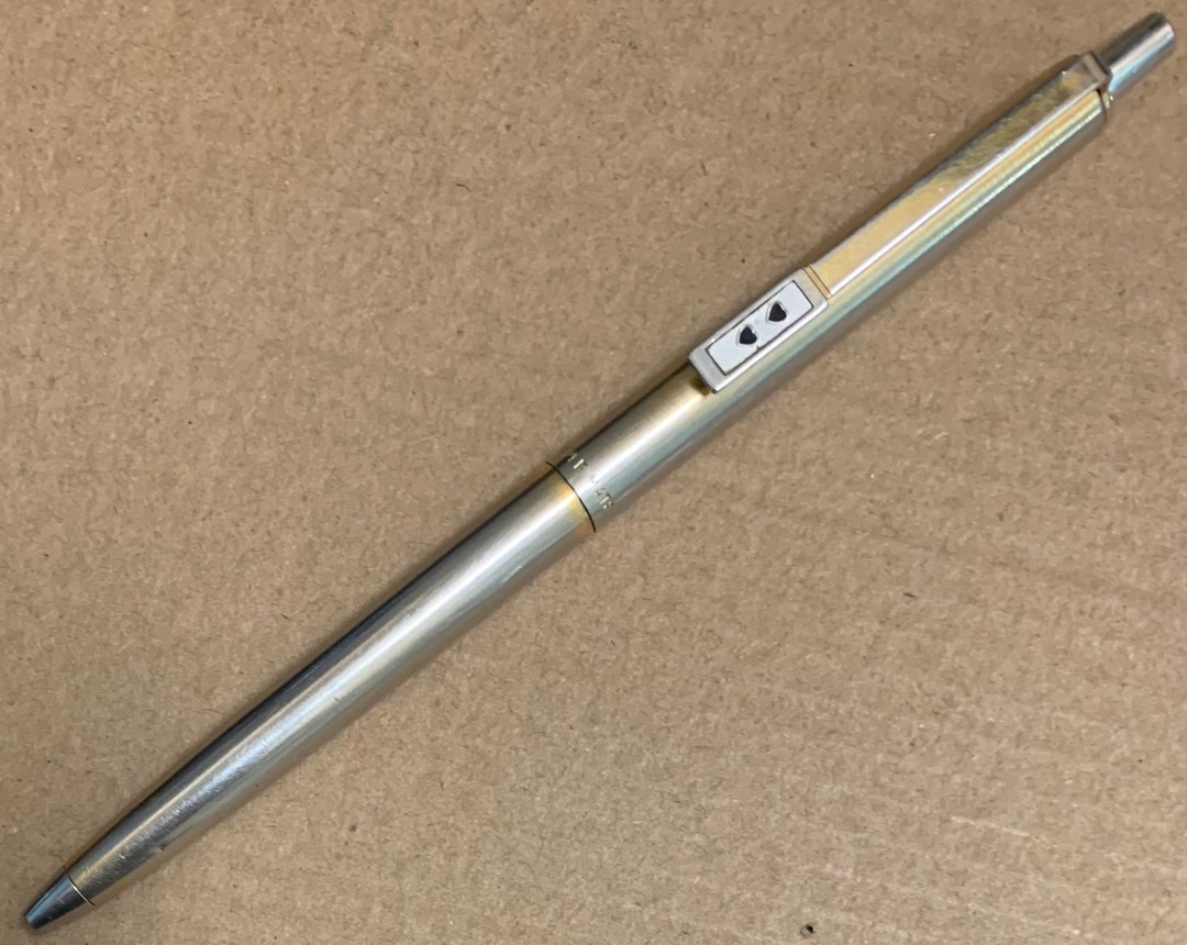 Paper Mate Vintage Double Heart Profile 'faded Gold Tone Plate Now Silver Chrome' Slim Ball ...