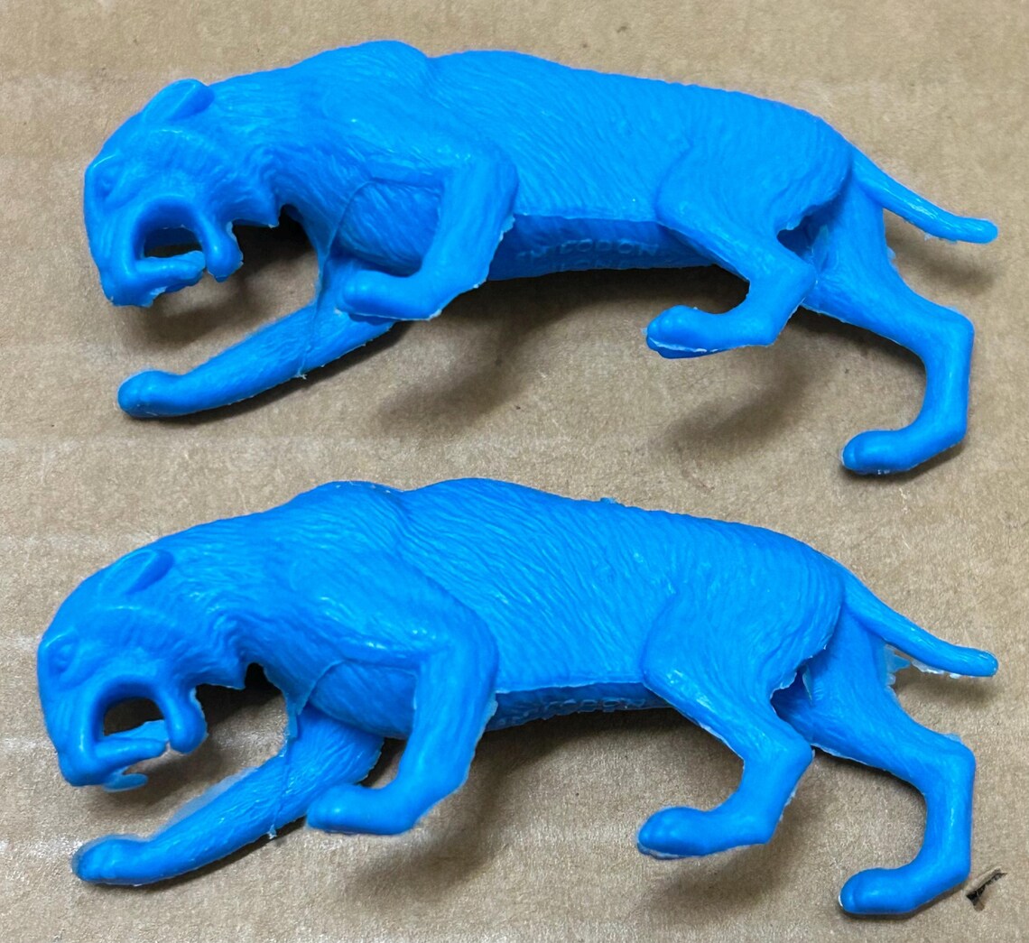 MPC Smilodon Blue Lot of 2 Vintage Plastic Figure Toys 1960's ...