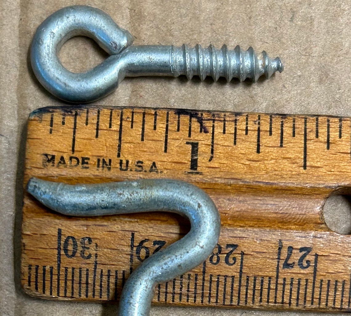 Hook Latch Eye Ring Age Patina Chrome Light Wear Rustic Vintage Metal 2 ...