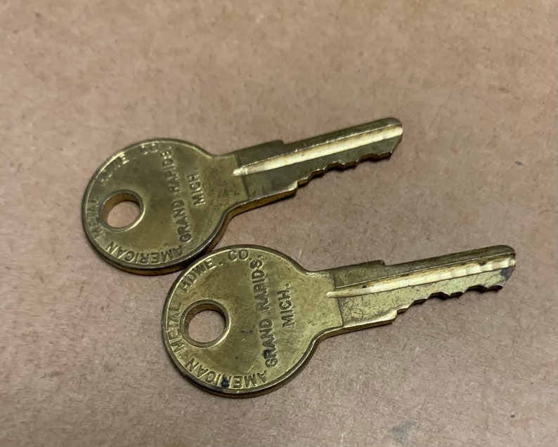 Vintage American Metal HDWE CO Keys Grand Rapids MI Matching - Etsy
