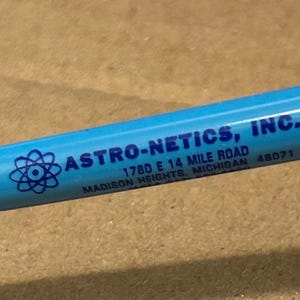 Garland Mechanical Pencil Bubble Top Ad Logo Astro-netics USA 5 Leads ...