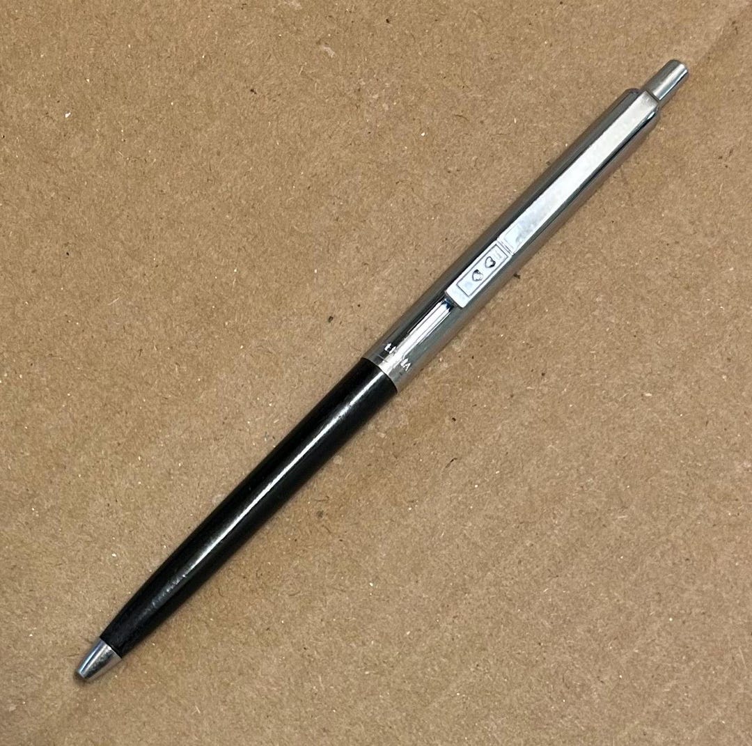 Paper Mate Vintage Double Heart Profile Silver Black Chrome Slim Grip ...