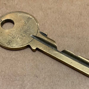 Obsolete USPS Key Flat True Vintage Brass Compex National Lock Large 2 ...