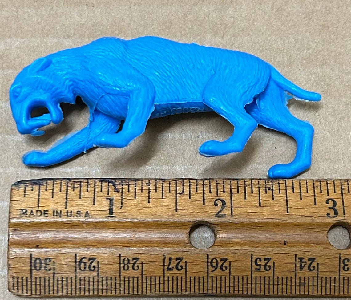 MPC Smilodon Blue Lot of 2 Vintage Plastic Figure Toys 1960's ...