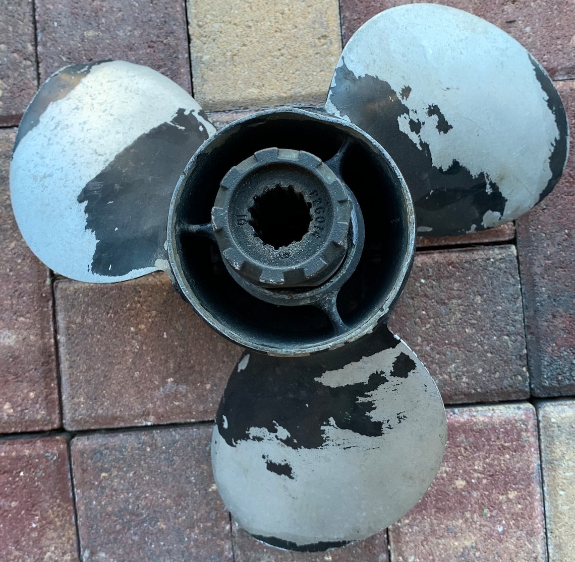 Old Boat Prop Chipped Paint Shabby Black Metal Nautical Propeller ...