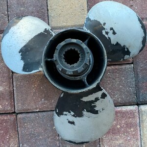 Old Boat Prop Chipped Paint Shabby Black Metal Nautical Propeller ...