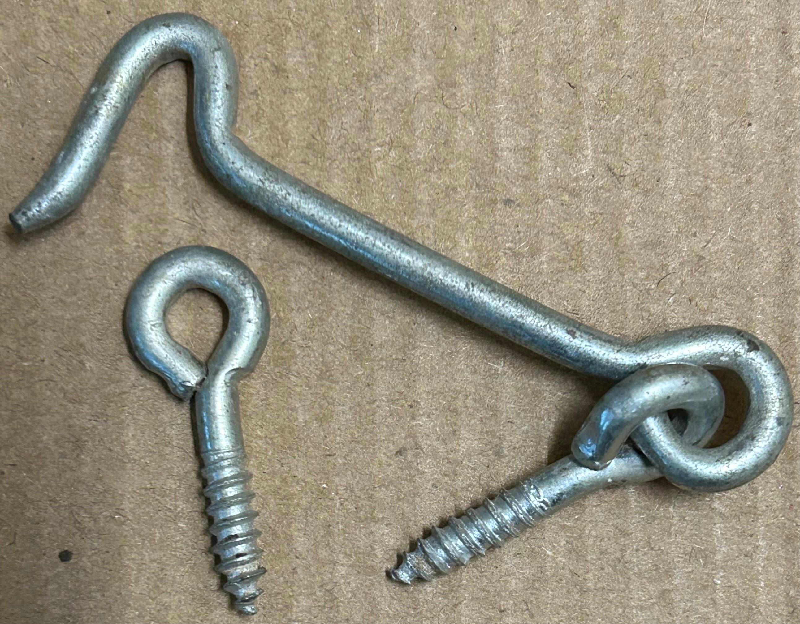 Hook Latch Eye Ring Age Patina Chrome Light Wear Rustic Vintage Metal 2 ...