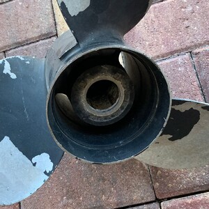 Old Boat Prop Chipped Paint Shabby Black Metal Nautical Propeller ...