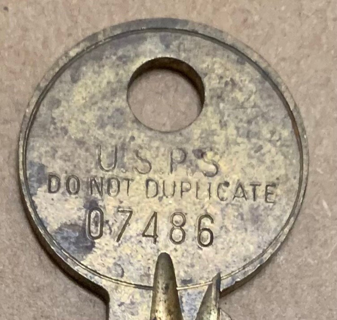 Obsolete USPS Key Flat True Vintage Brass American Lock Company Large 2 ...