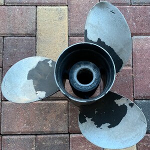 Old Boat Prop Chipped Paint Shabby Black Metal Nautical Propeller ...
