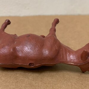 Vintage Marx 1950's Farm Animal Cow First Series 60mm Red Brown Rubber ...