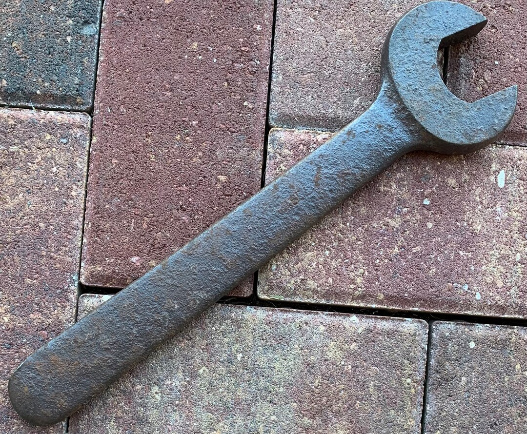 Antique Wrench Pre War Farm Single Open End 1 1/2" Thick Heavy 13" Tool ...