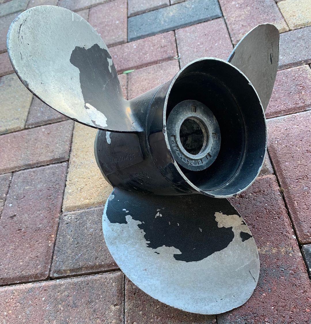 Old Boat Prop Chipped Paint Shabby Black Metal Nautical Propeller ...