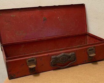 Red Metal Box - Etsy