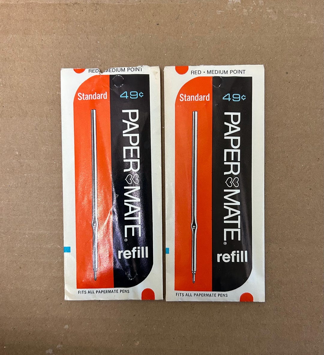 1960s Paper Mate Ball Point Pen Refills Medium Point Standard RED Ink 2 ...